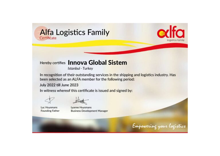 CERTIFICATES - INNOVA GLOBAL LOGISTICS